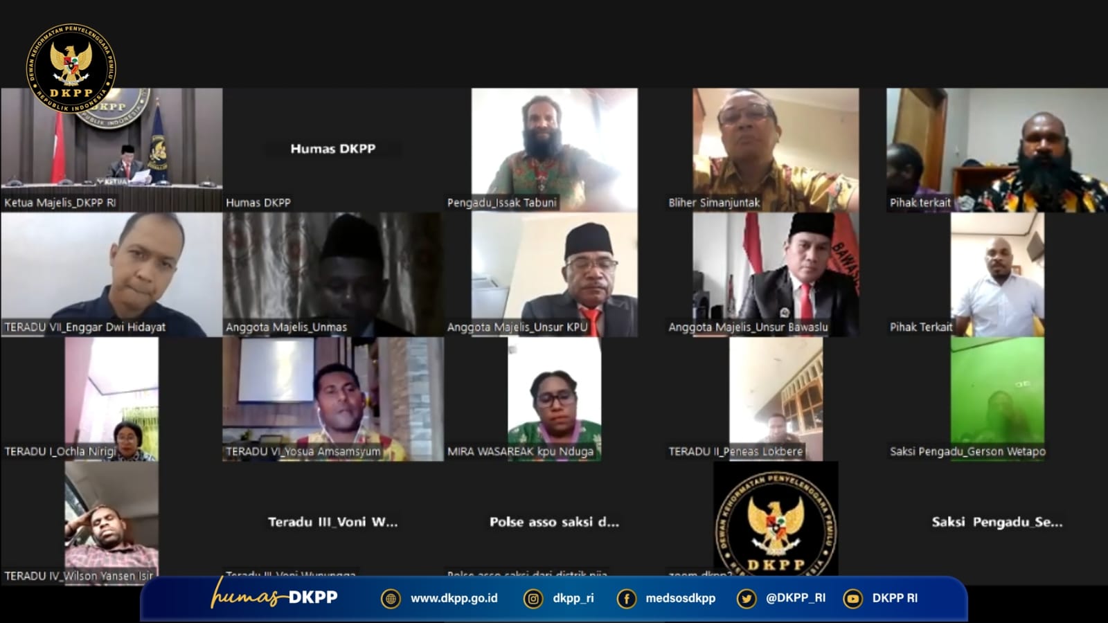 Dkpp Periksa Kpu Nduga Atas Dugaan Ubah Nama Ppd Terpilih Dkpp Ri